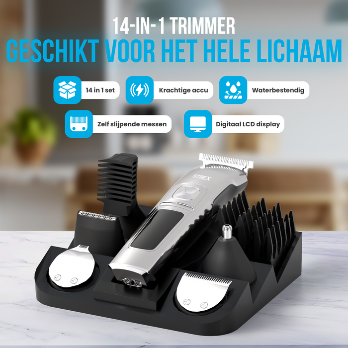 Strex Baardtrimmer - 14 in 1 Set - Draadloos & Waterbestendig - Multig ...